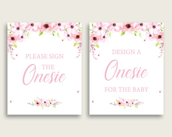 Pink Green Please Sign The Onesie Sign and Design A Onesie Sign ...