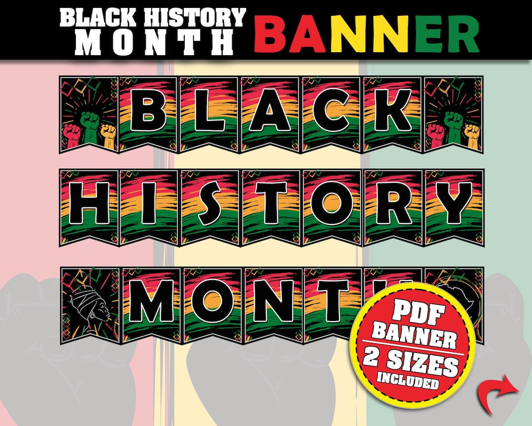 Black History Month Banner Printable, Banner Flags for Bulletin Board ...