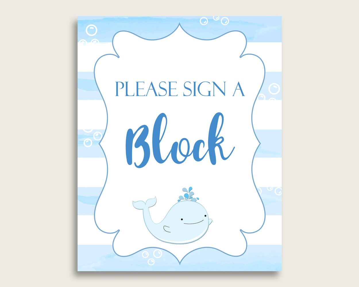 Blue White Please Sign A Block Sign and Decoarate A Block Sign - Etsy