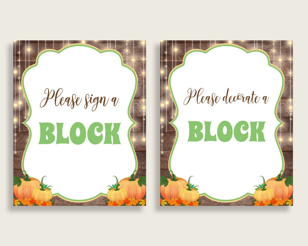 Brown Orange Please Sign A Block Sign and Decoarate A Block Sign ...