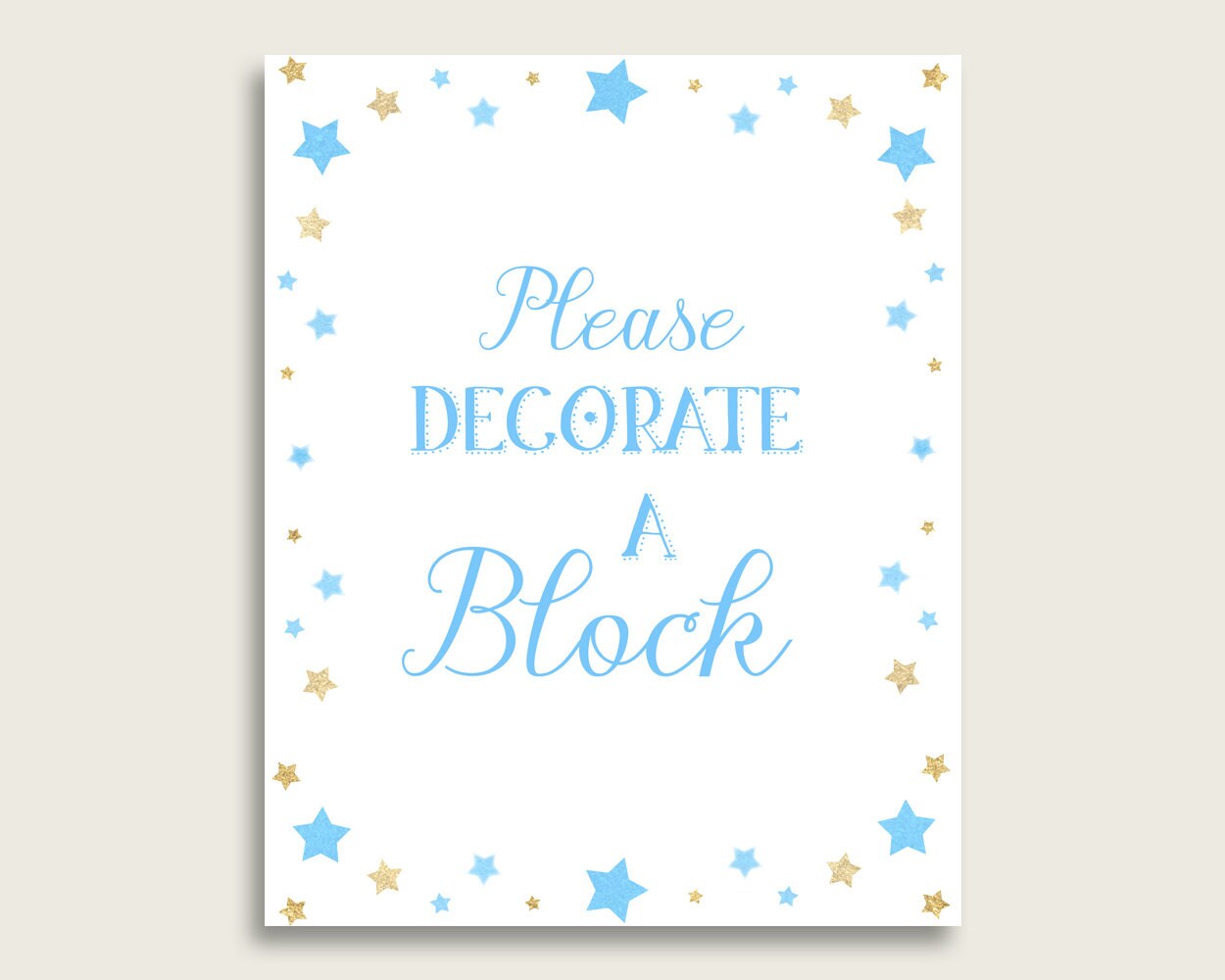 Blue Gold Please Sign A Block Sign and Decoarate A Block Sign - Etsy