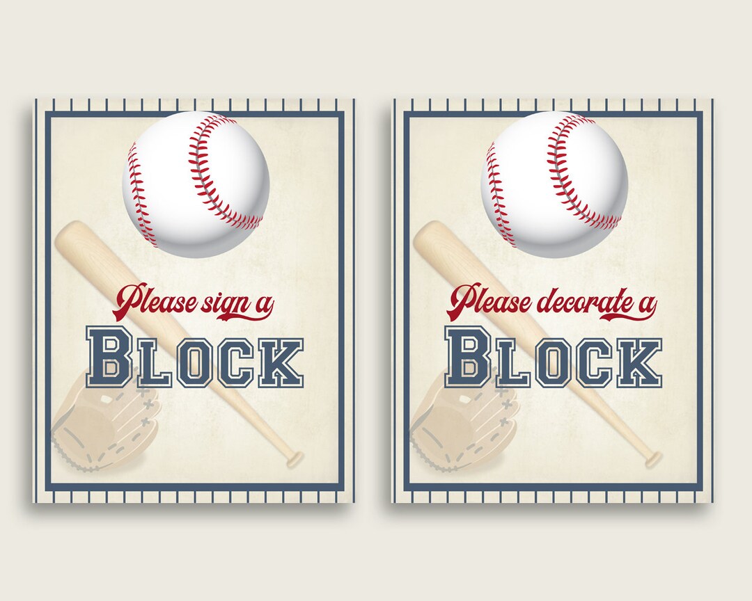 Blue Beige Please Sign A Block Sign and Decorate A Block Sign ...