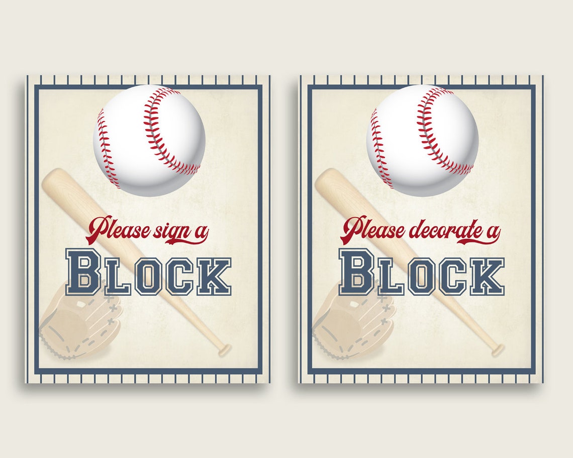 Blue Beige Please Sign A Block Sign and Decorate A Block Sign - Etsy