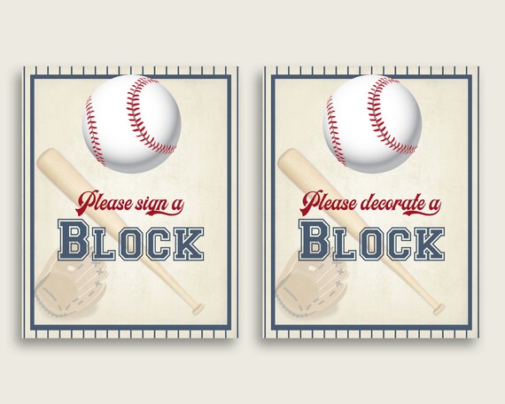 Blue Beige Please Sign A Block Sign and Decorate A Block Sign | Etsy