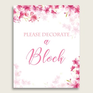 Pink White Please Sign A Block Sign and Decoarate A Block Sign ...