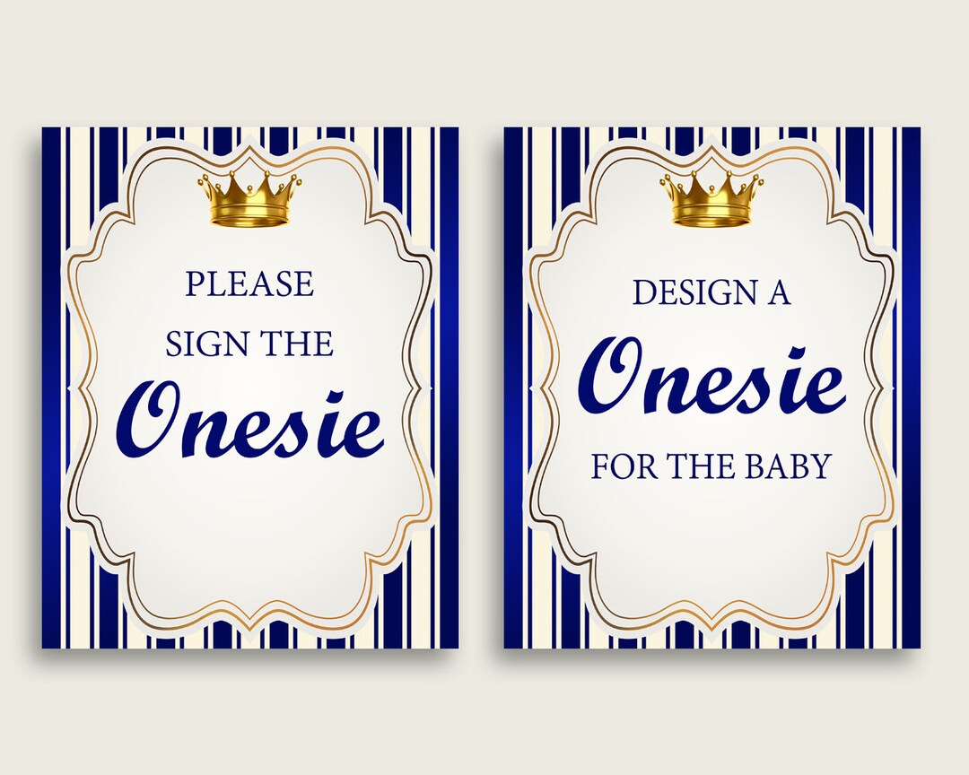 Blue Gold Please Sign the Onesie Sign and Design A Onesie Sign ...