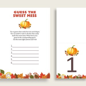 Fall Guessing Game Baby Shower Gender Neutral, Orange Brown Guess the ...