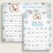 Winter Deer Baby Shower Bingo Cards Printable, Gray Blue Baby Shower ...