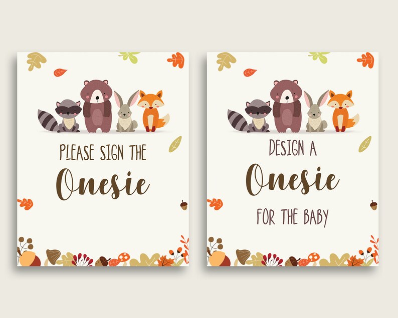 Brown Beige Please Sign the Onesie Sign and Design A Onesie Sign ...