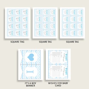 Blue White Baby Shower Decorations Boy Kit, Chevron Baby Shower Party ...