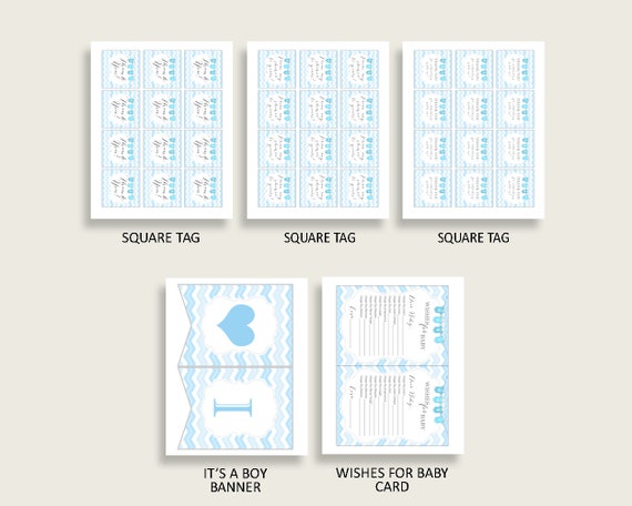 Chevron Baby Boy Shower Border