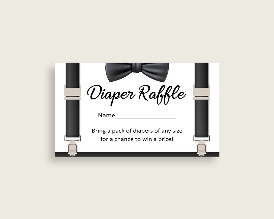 Little Man Baby Shower Diaper Raffle Tickets Game Boy Black | Etsy