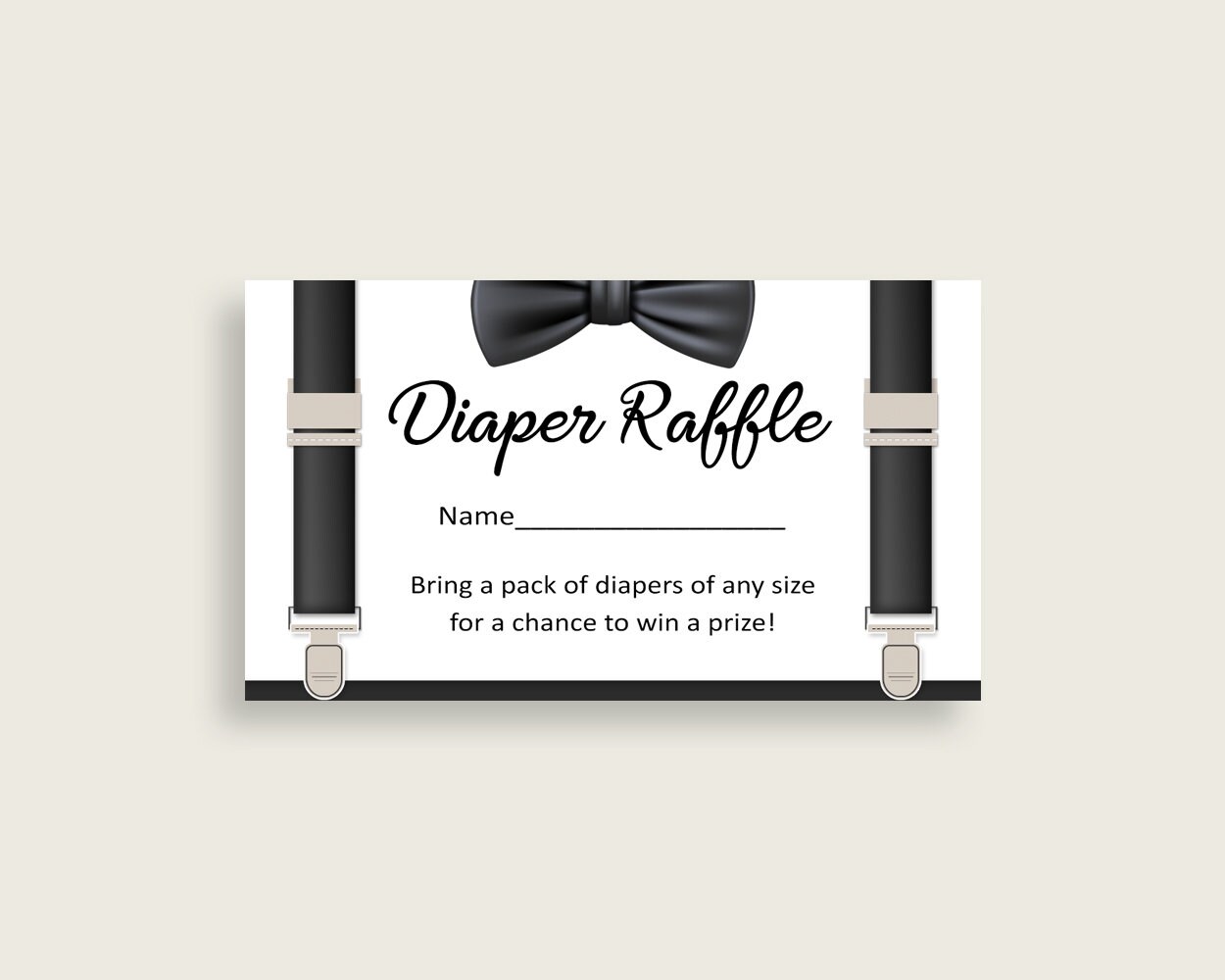 Little Man Baby Shower Diaper Raffle Tickets Game Boy Black - Etsy