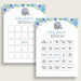 Elephant Blue Baby Shower Bingo Cards Printable, Blue Gray Baby Shower ...