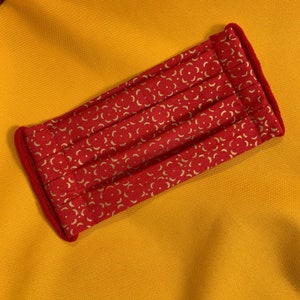 Handmade Red and Gold Cotton Face Masks / 100% Cotton Mask / Reusable ...
