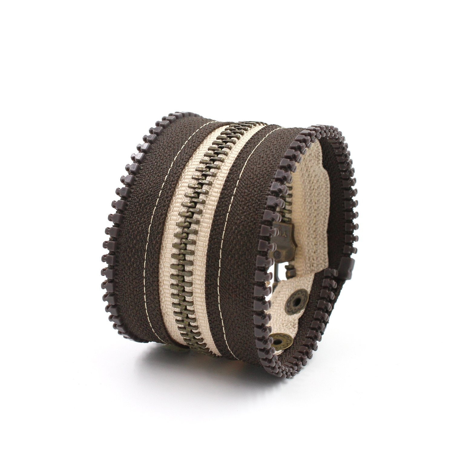 Hazelnut Zipper Bracelet in Brown and Beige. Adjustable Size. - Etsy UK