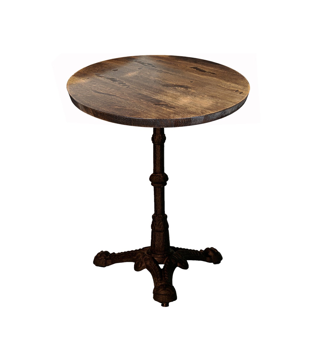 Distressed Oak Table W/vintage Bistro Base - Etsy