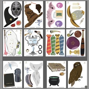 58 HP Inspired Wizard Photo Booth Props Instant Download PDF - Etsy