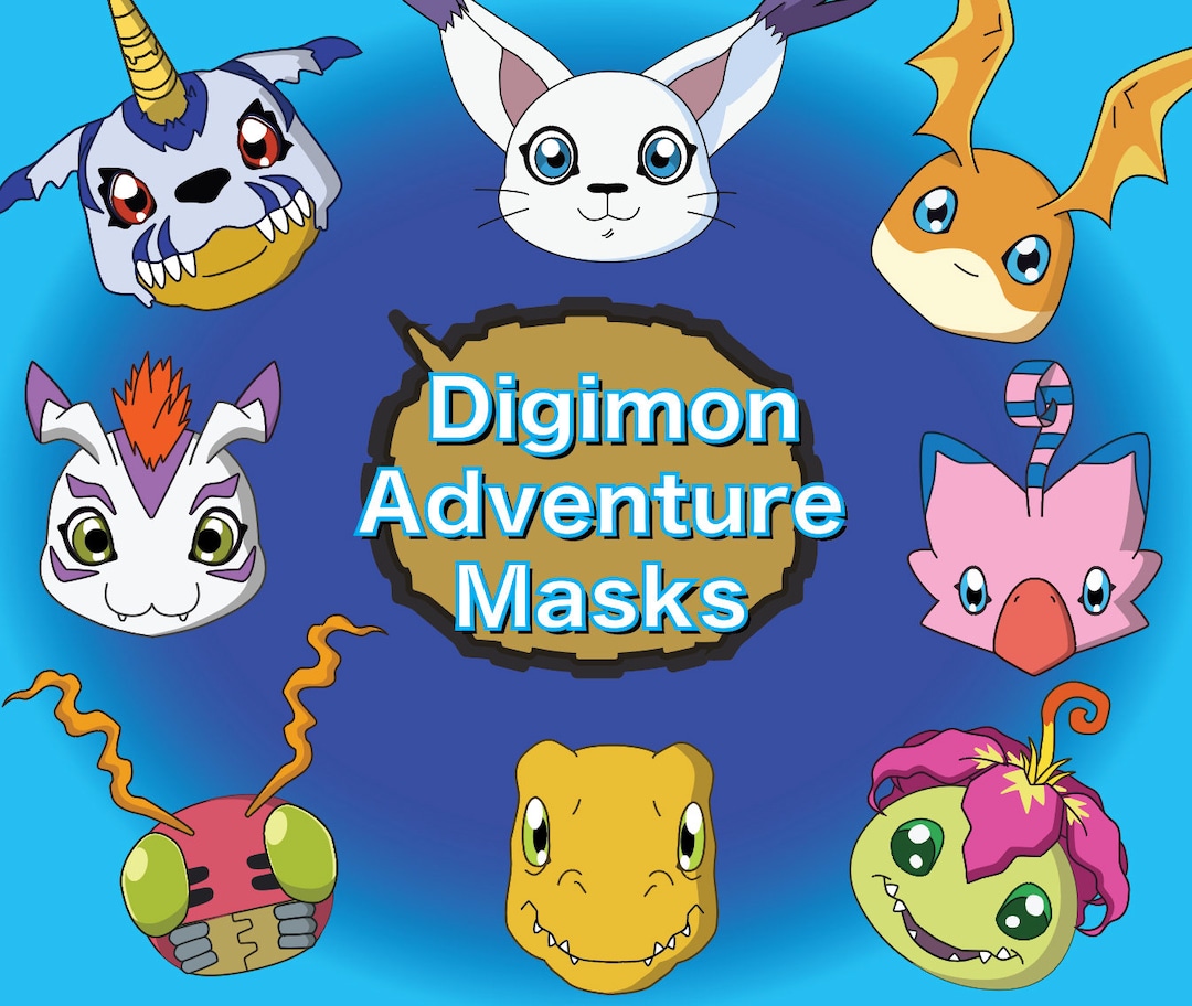 Digimon Adventure Inspired Masks - Party Photo Booth Props - Digital ...