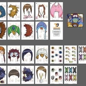 Digimon Adventure Inspired Party Photo Booth Props - Decoration Digital ...