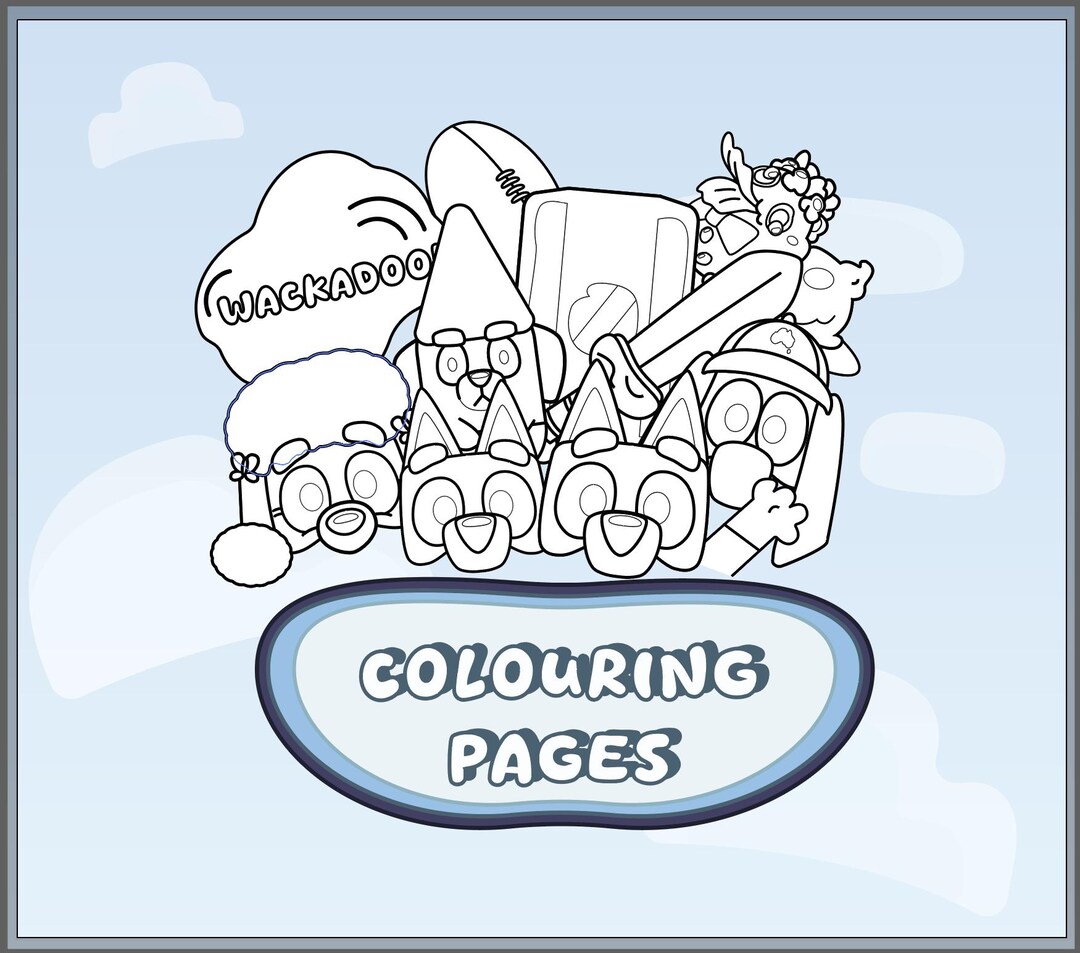 Bluey Inspired - Digital Colouring in Masks - Etsy