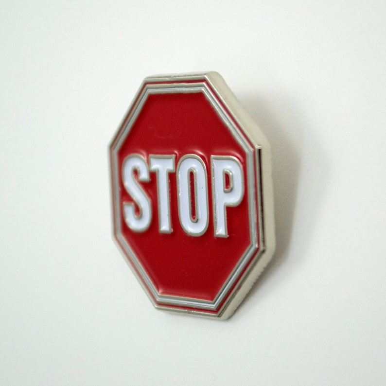 Stop Sign Enamel Pin | Etsy