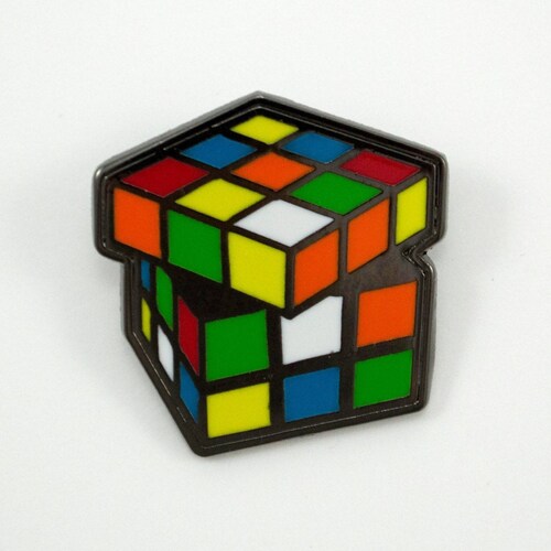 Rubik's Cube Enamel Pin - Etsy