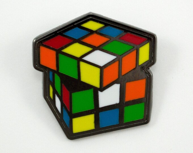 Rubik's Cube Enamel Pin - Etsy