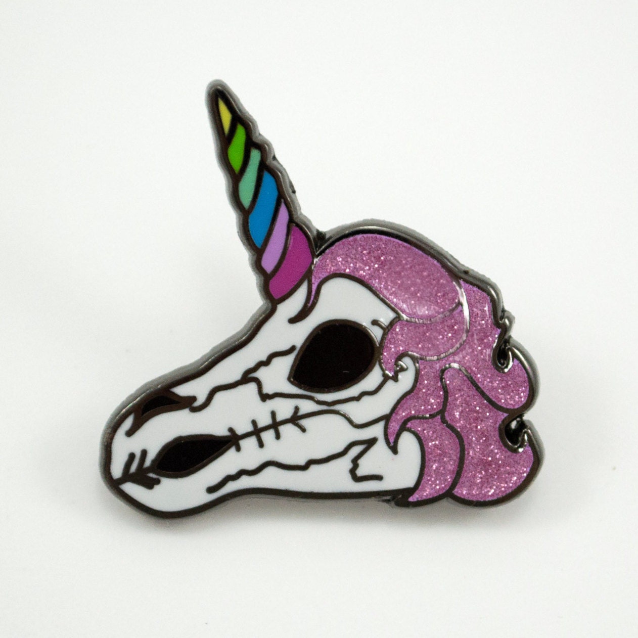 Unicorn Pin Skull Enamel Pin - Etsy