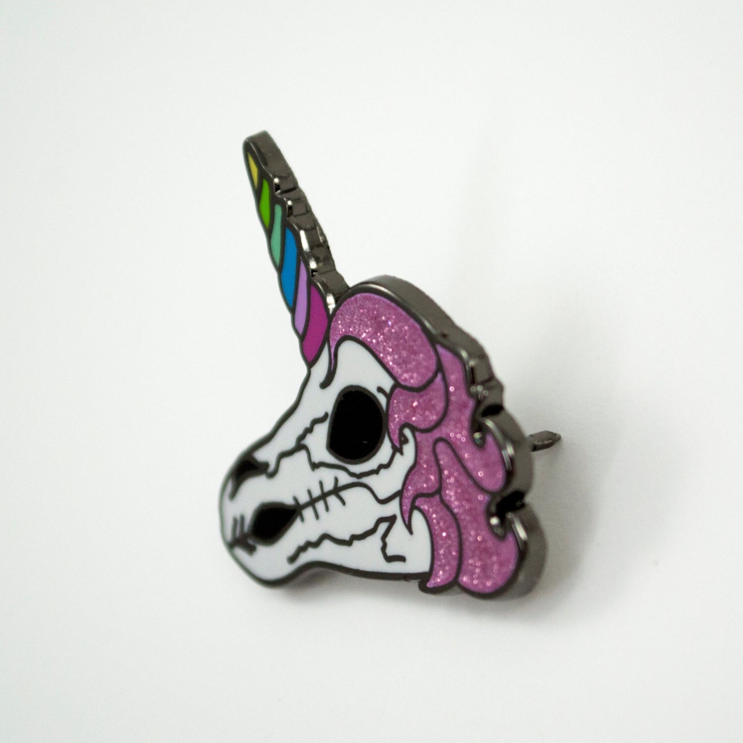 Unicorn Pin Skull Enamel Pin - Etsy