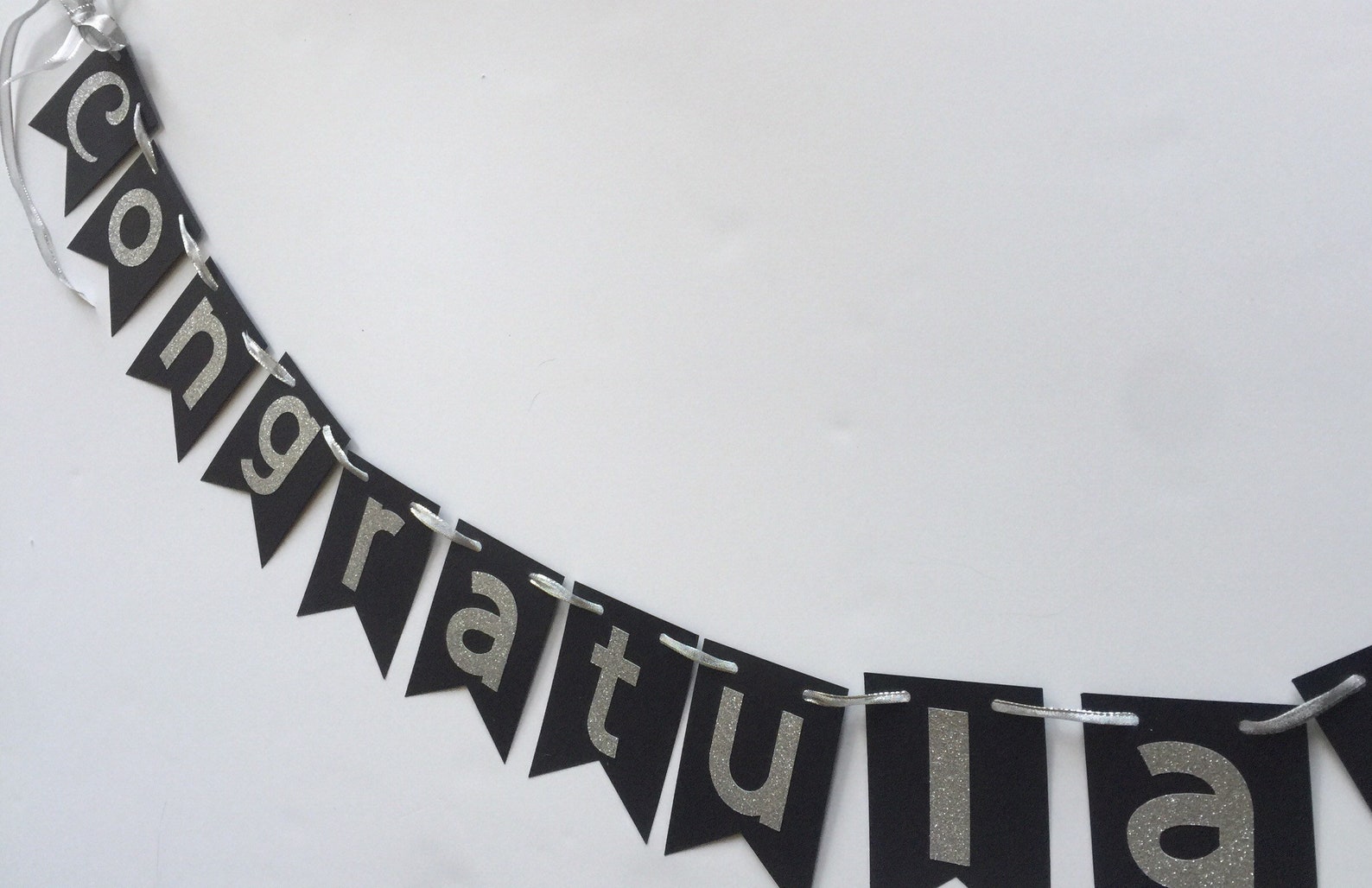 Congratulations Banner - Black and Silver Graduation Banner - Black and ...