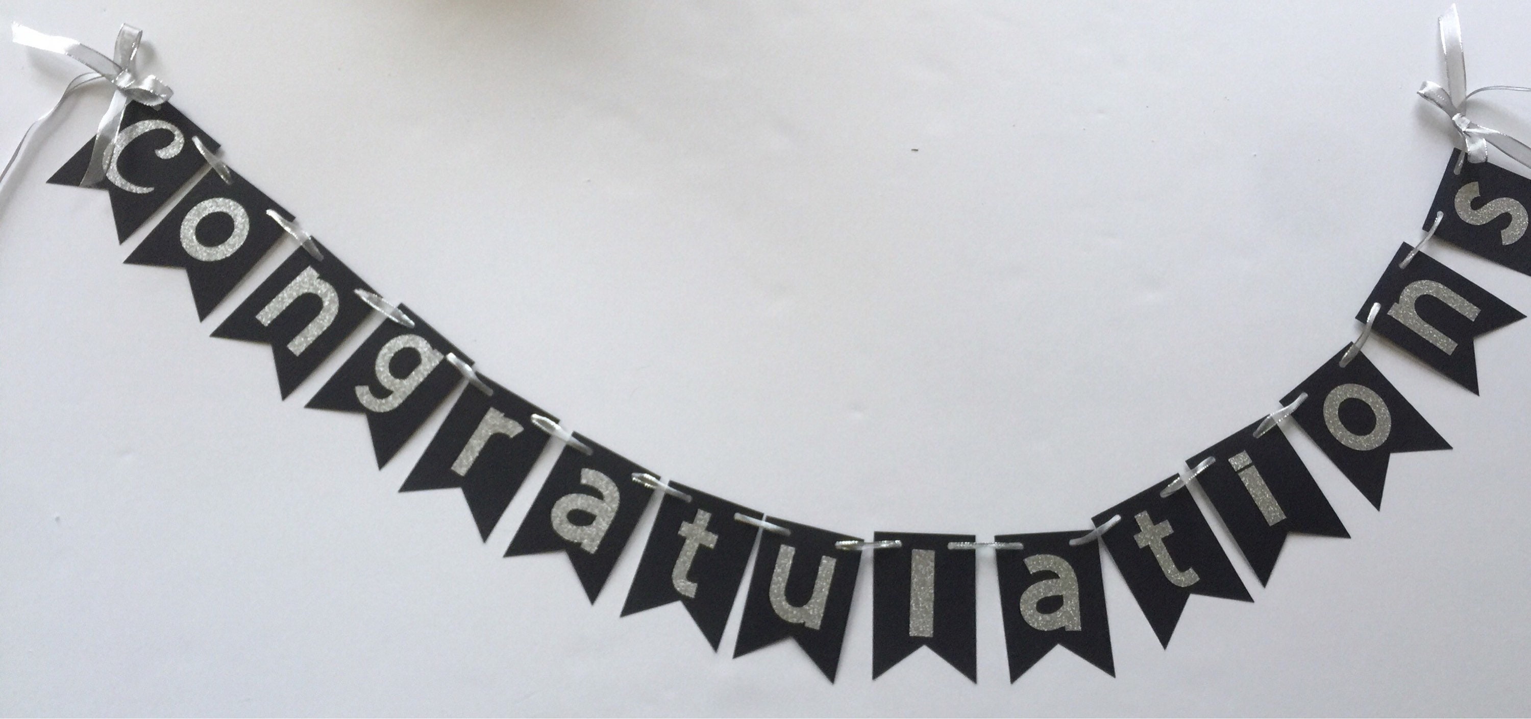 Congratulations Banner - Black and Silver Graduation Banner - Black and ...