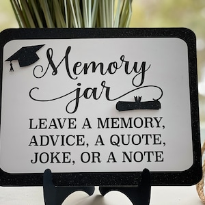 Graduation Memory Jar Tag - Graduation Party Idea - Memory Tag 10x8 ...