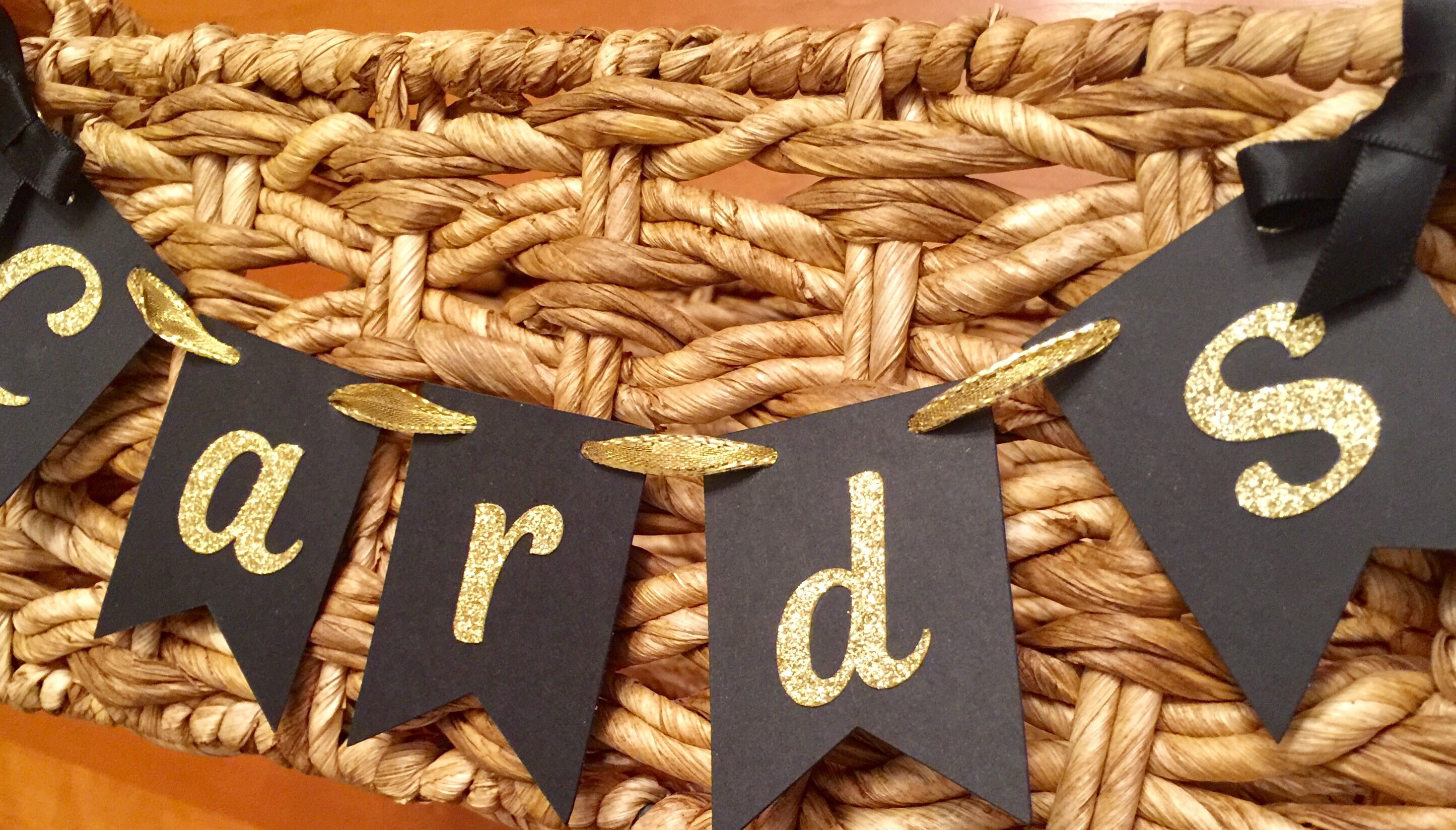 Card Banner Sign in Black and Gold Graduation Party Card Sign - Etsy