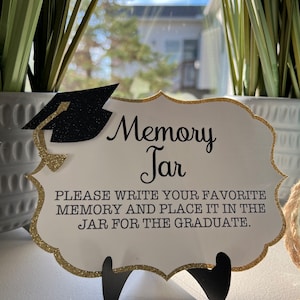 Graduation Memory Jar Sign: Party Idea, Includes 25 Notecards (7x5 ...