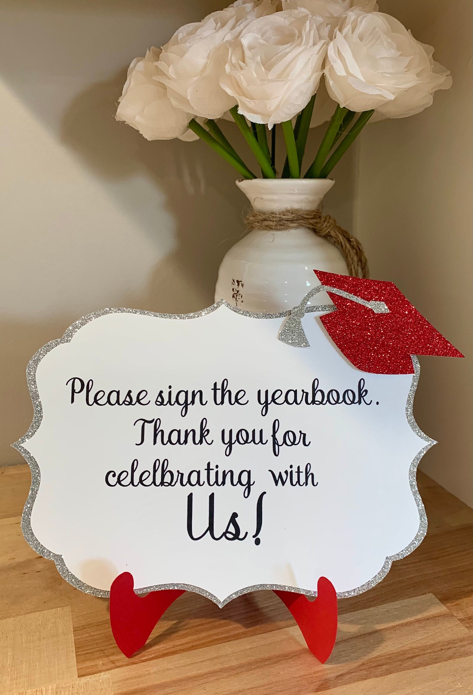 Graduation Yearbook Sign - Please Sign - Graduation Buffet Sign 7x5 ...