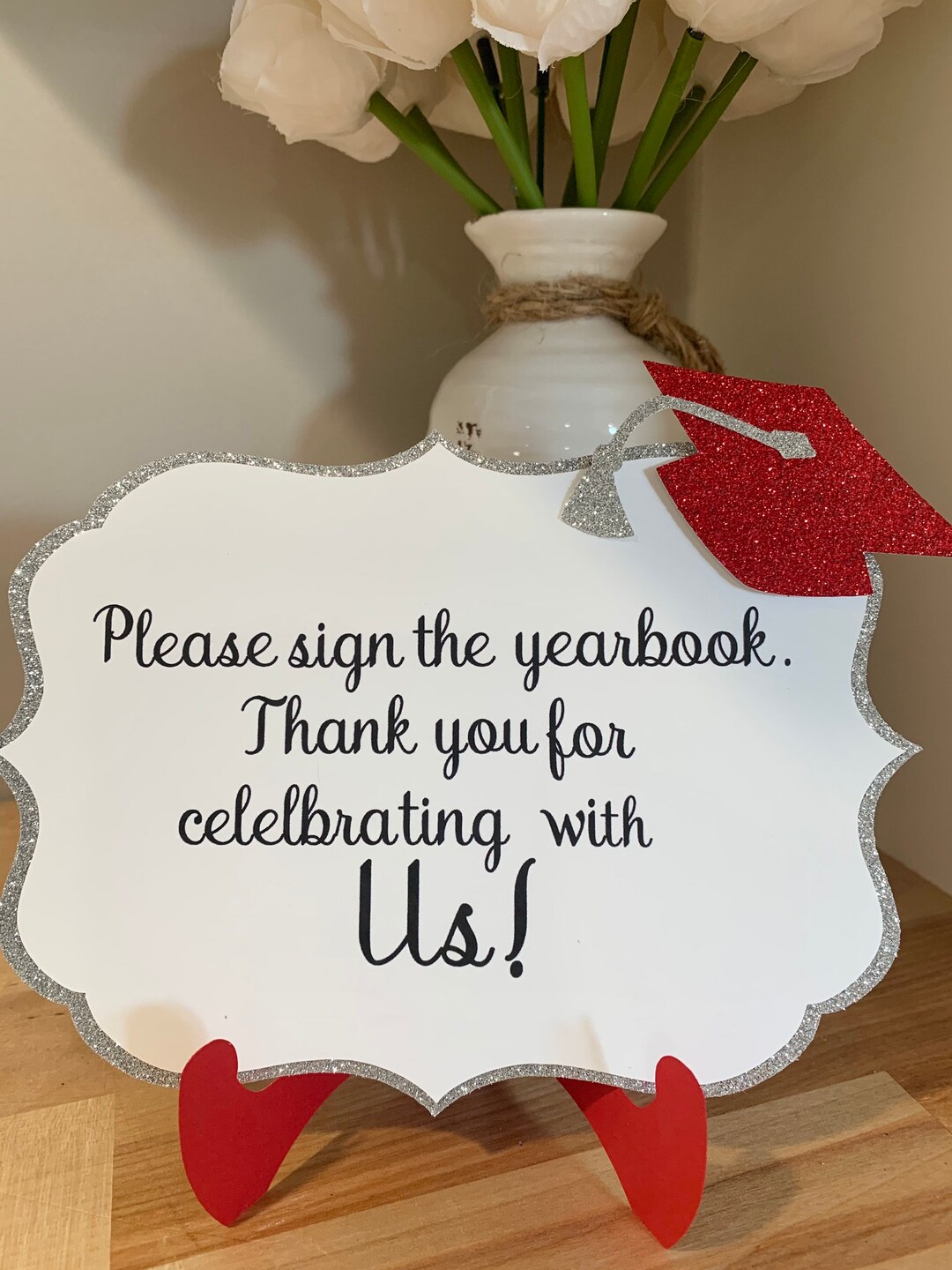 Graduation Yearbook Sign - Please Sign - Graduation Buffet Sign 7x5 ...