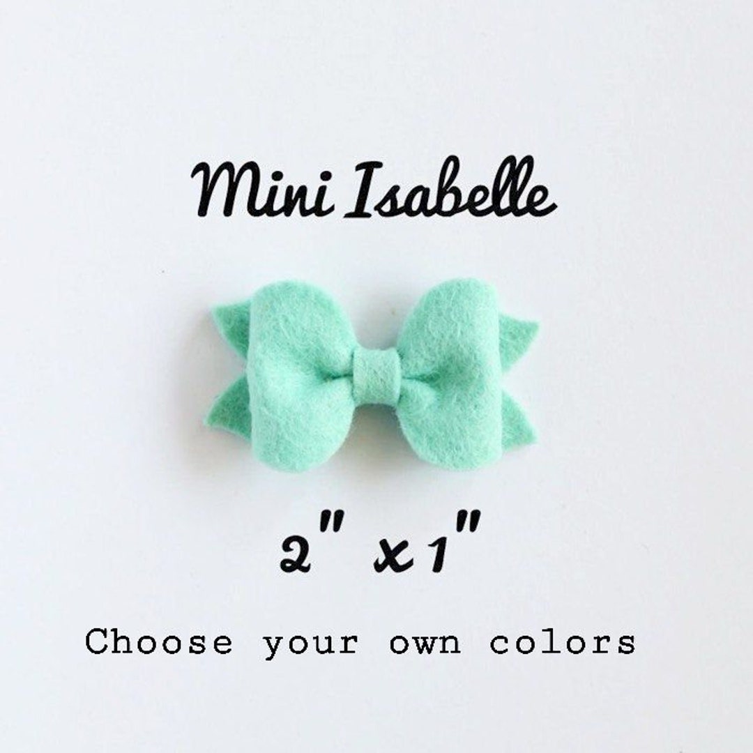 Mini Isabelle Bow Headband, Newborn Headband, Pinch Felt Bow, Felt Bow ...