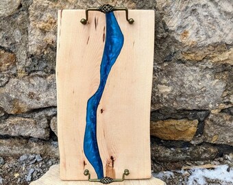 Cutting Board Hardwood and Resin Handcrafted River Board | Etsy