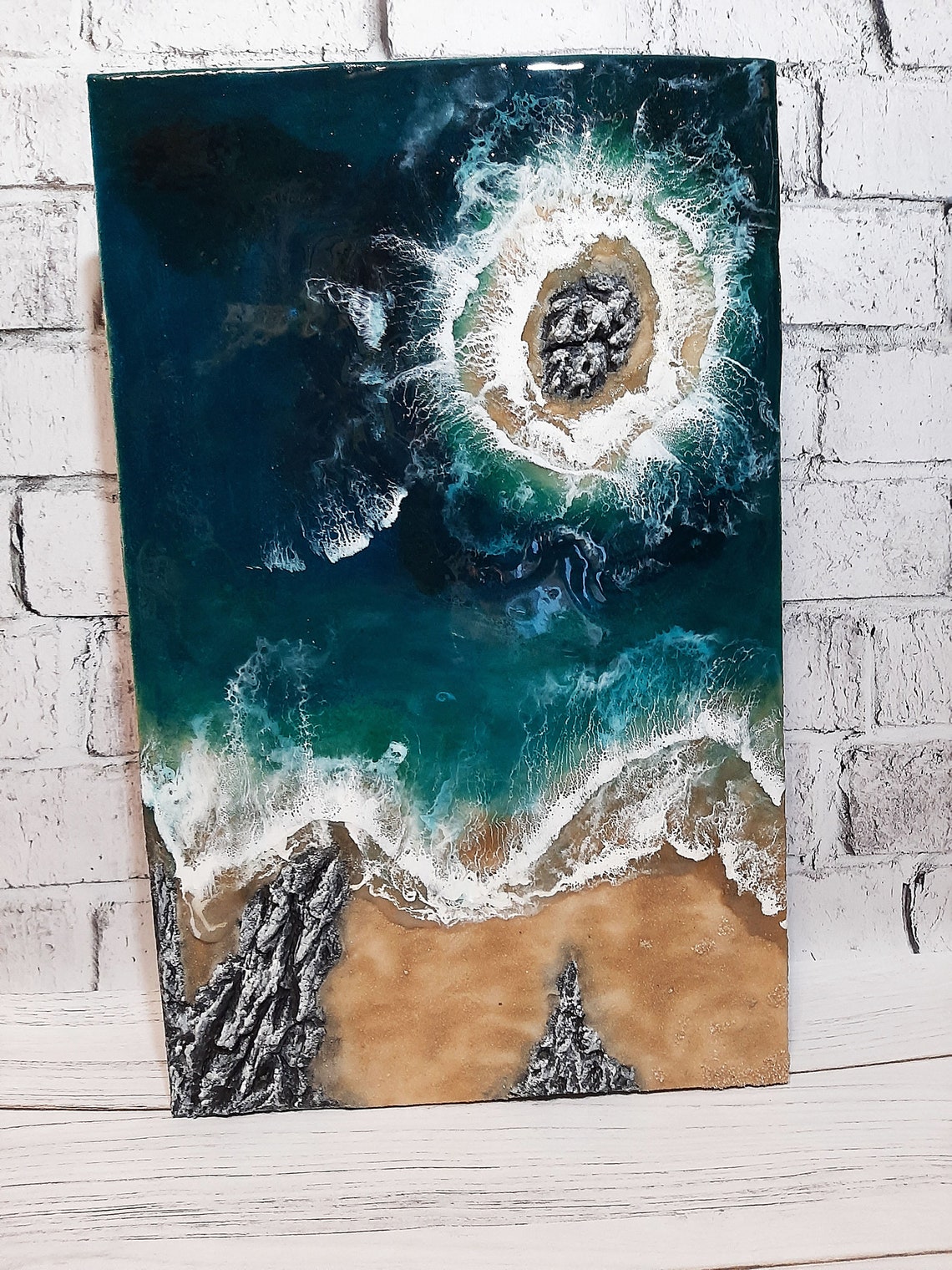 Ocean Wave Art Ocean Resin Art Coastal Artwork Beach Wall | Etsy
