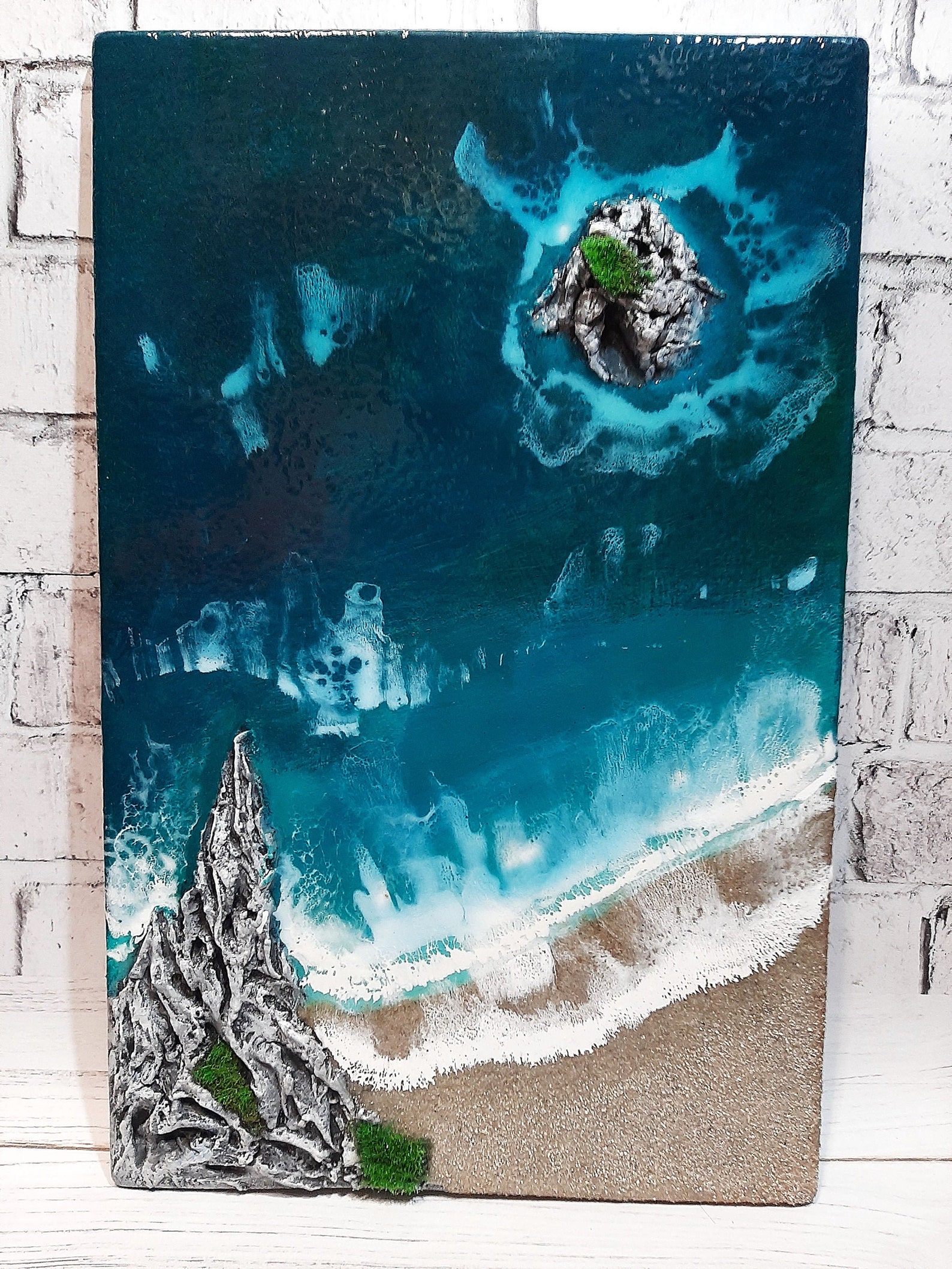 3D Resin Seascape, Ocean Resin Art, Custom Sizes Original Wall Art ...