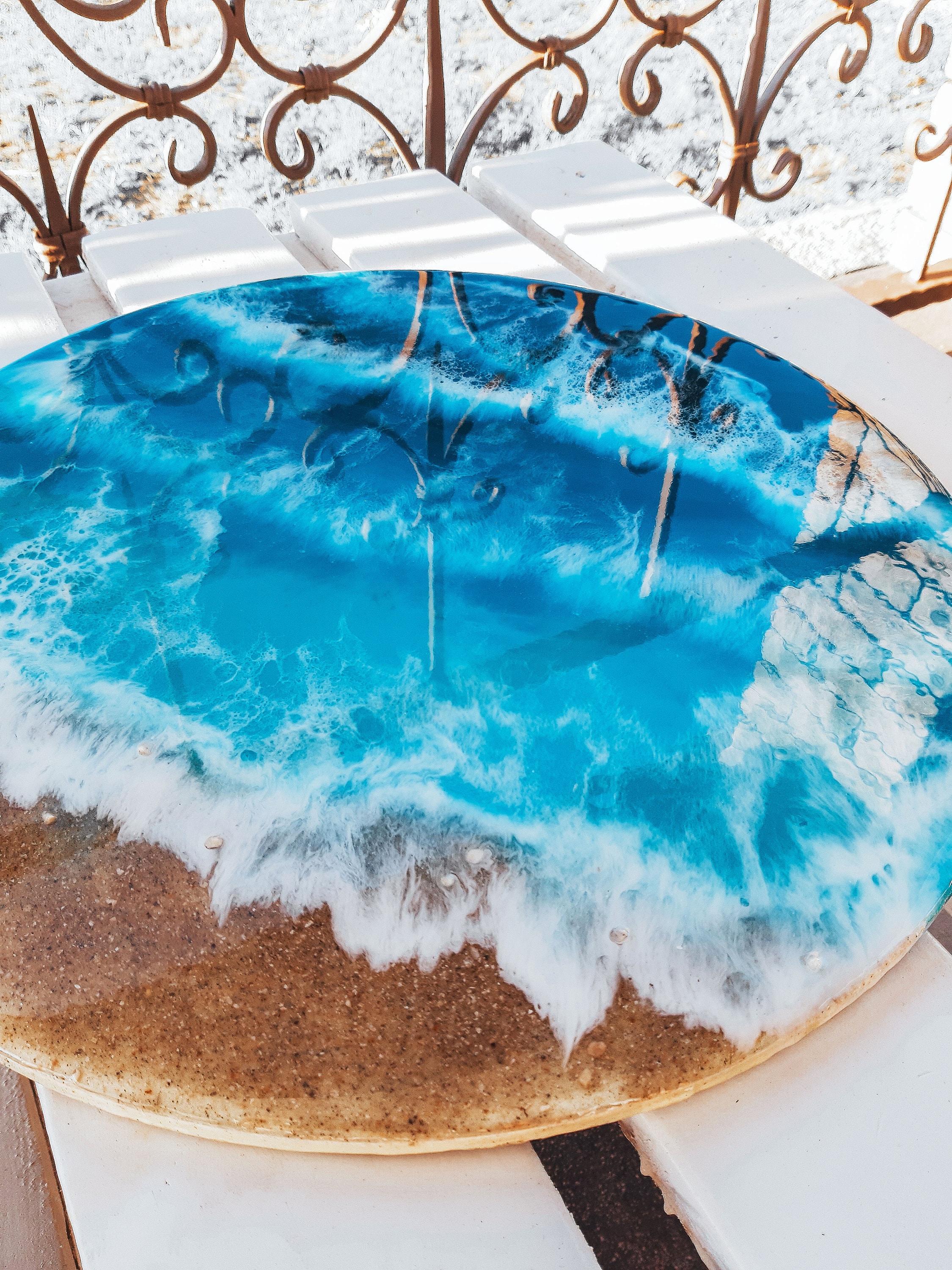 Blue Water and White Waves, Original Epoxy Resin Ocean, Resin Art ...