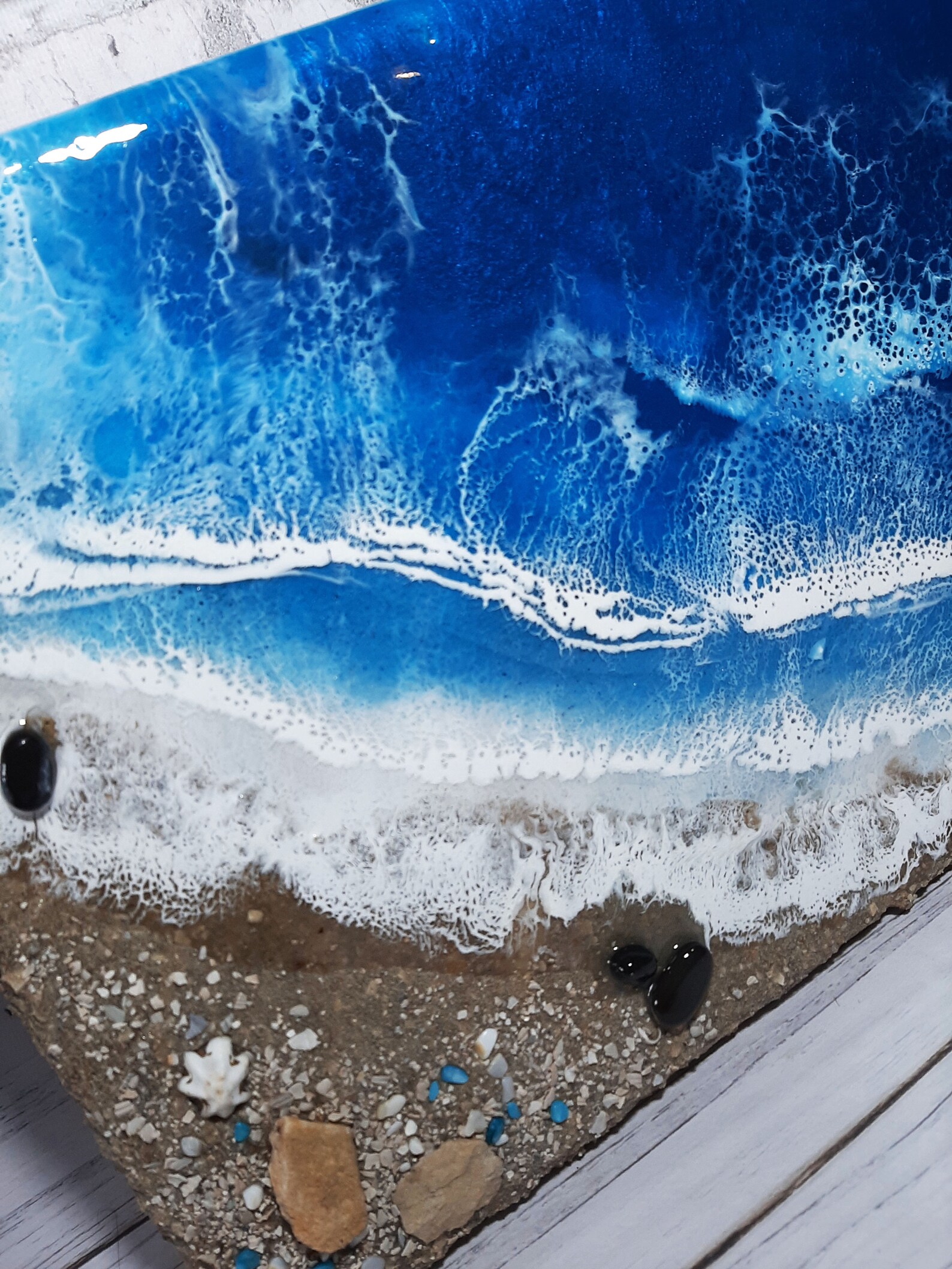 3D Ocean Resin Art, Seascape Beach Painting, Wave Wall Decor, Gift Idea ...