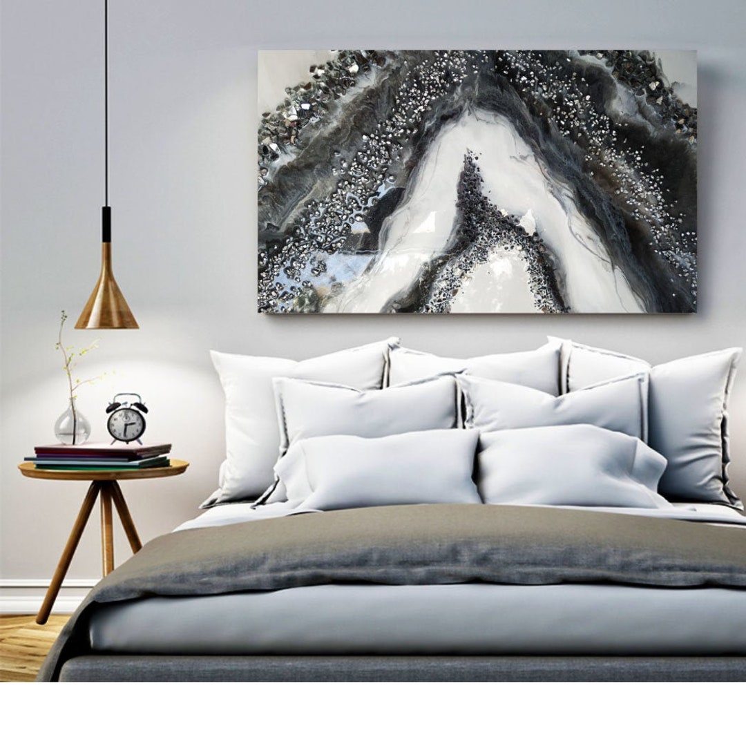 Cut Epoxy Resin Stone, Marble Resin Wall Art, Epoxy Original Painting ...
