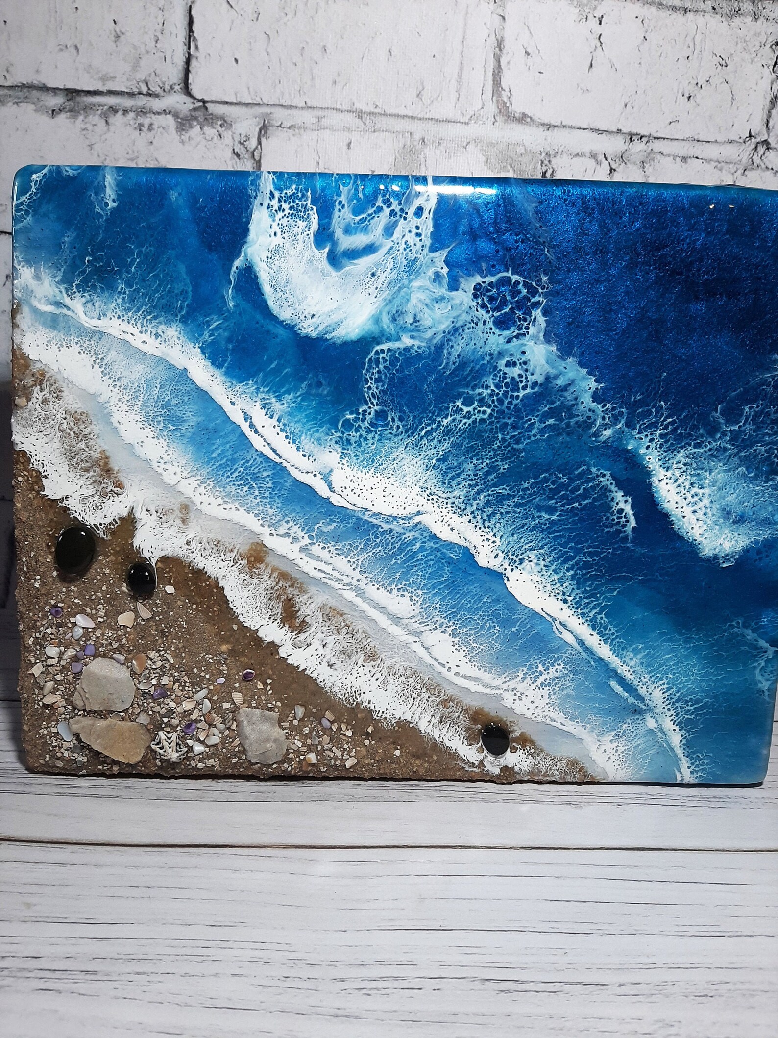 3D Ocean Resin Art, Seascape Beach Painting, Wave Wall Decor, Gift Idea ...