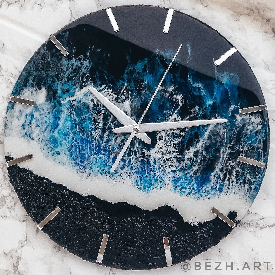 Epoxy and Wood Wall Clock, Epoxy Clock, Theme Resin Wallclock, Olive ...