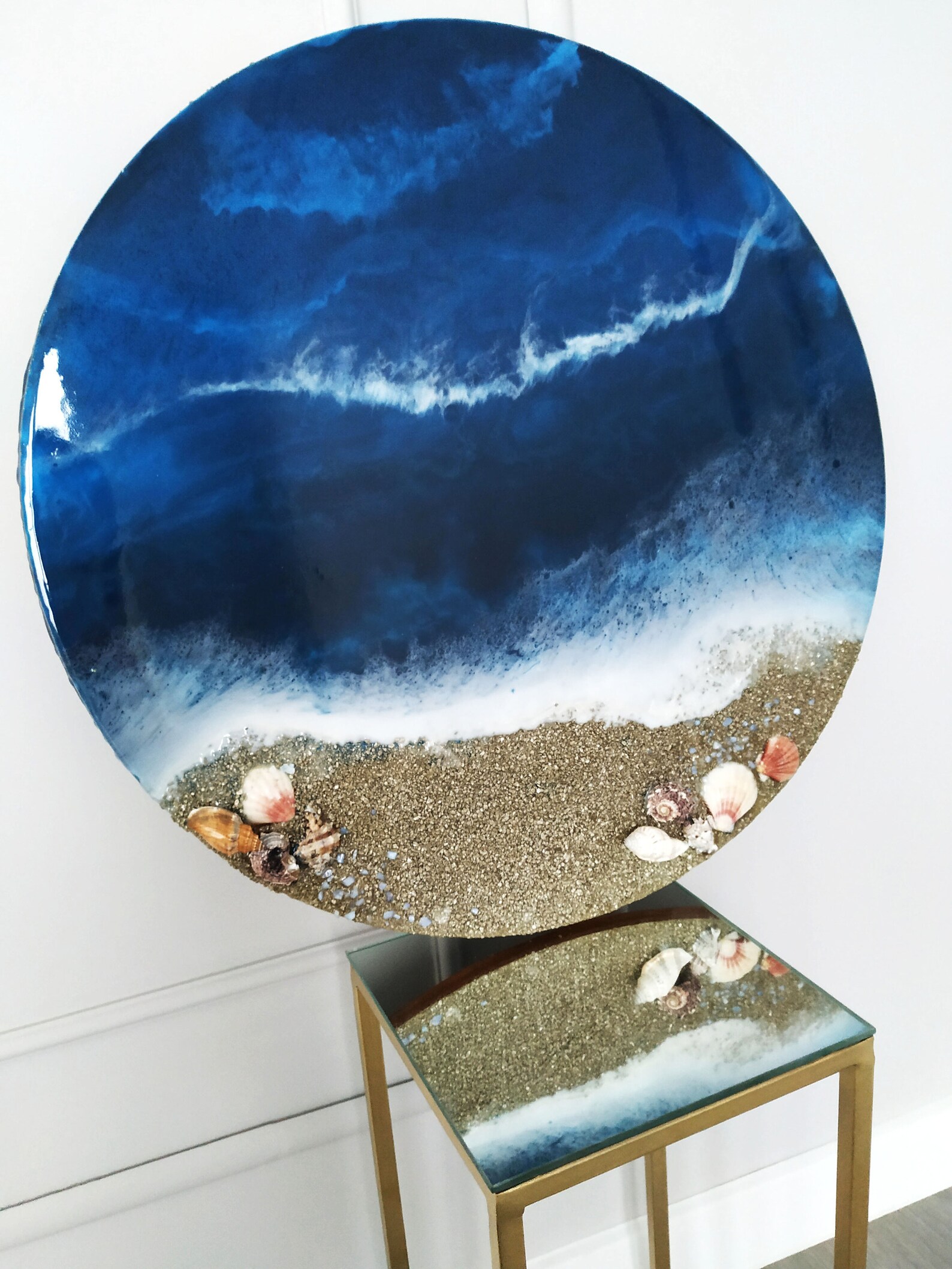 Beach Resin Painting 3D Resin Seascape Sea Wave Small Wall - Etsy