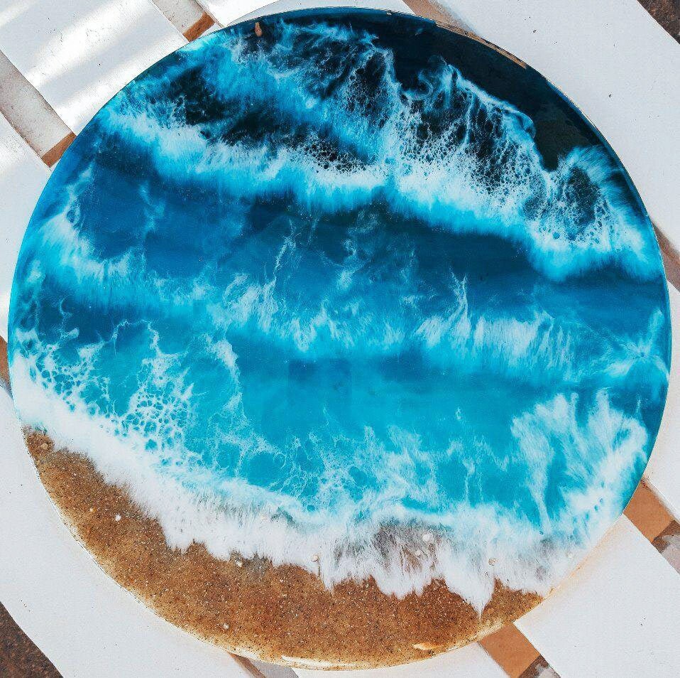 Blue Water and White Waves Original Epoxy Resin Ocean Resin - Etsy ...