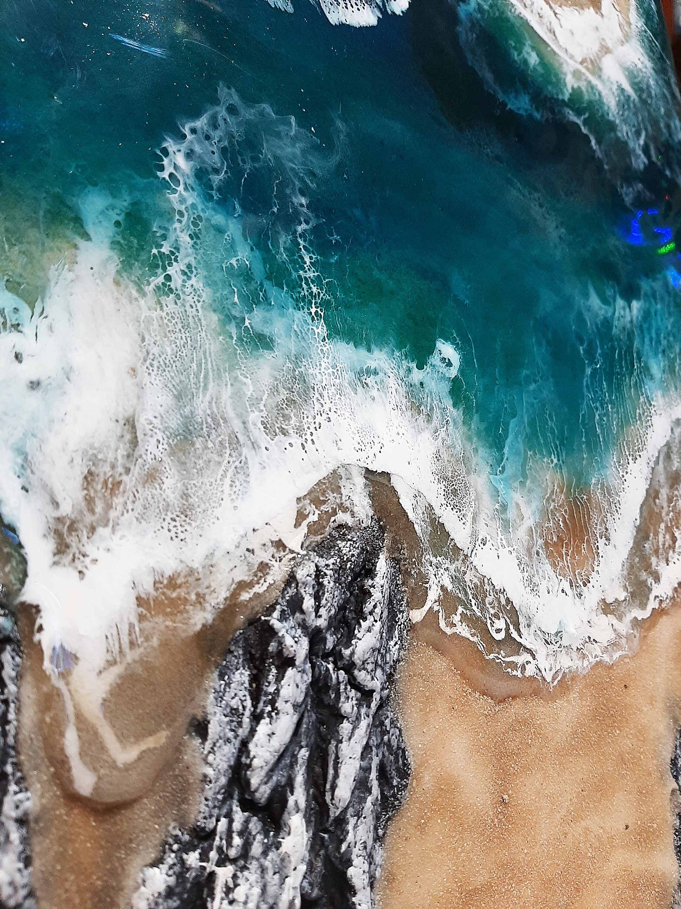 Ocean Wave Art Ocean Resin Art Coastal Artwork Beach Wall | Etsy