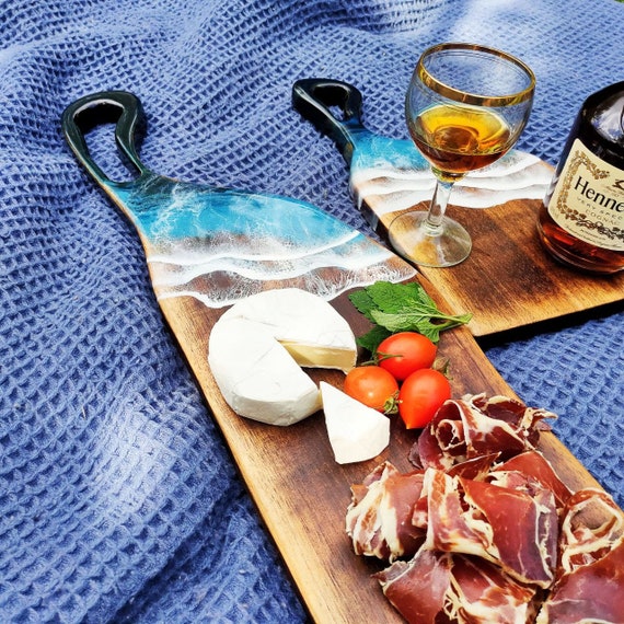 Cutting Board Hardwood and Resin Handcrafted River Board | Etsy